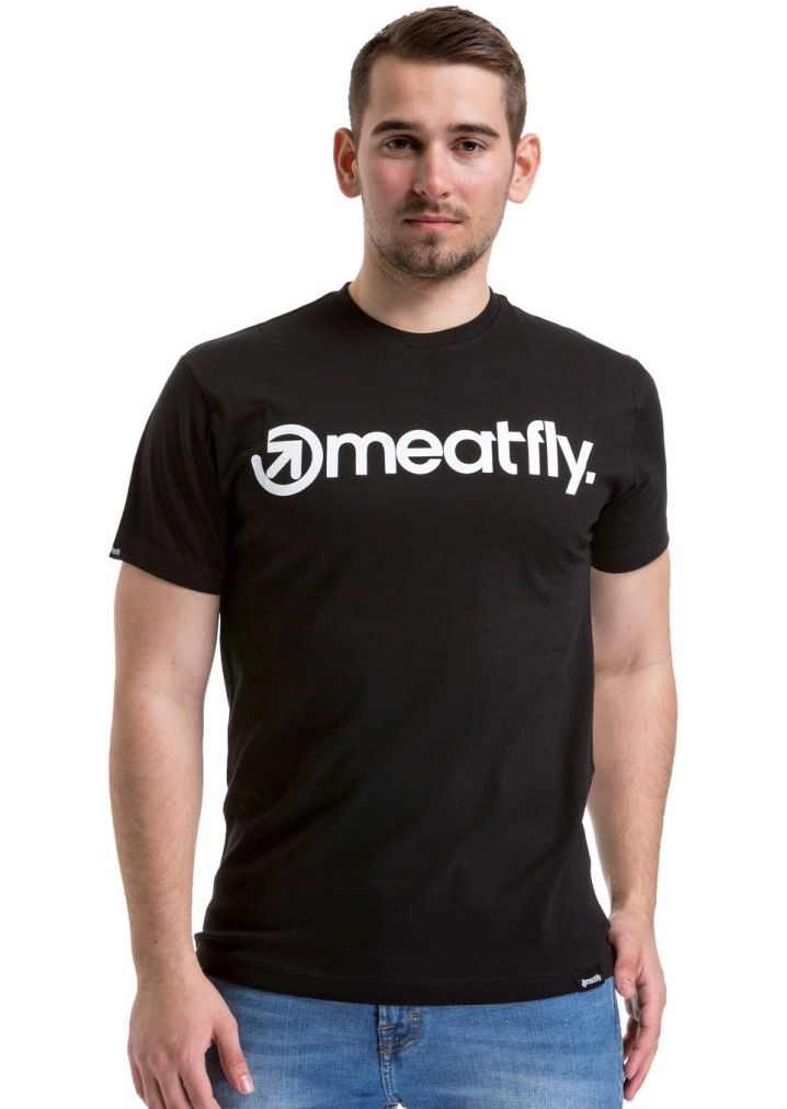Tričko Meatfly Logo black | Boardmania.cz