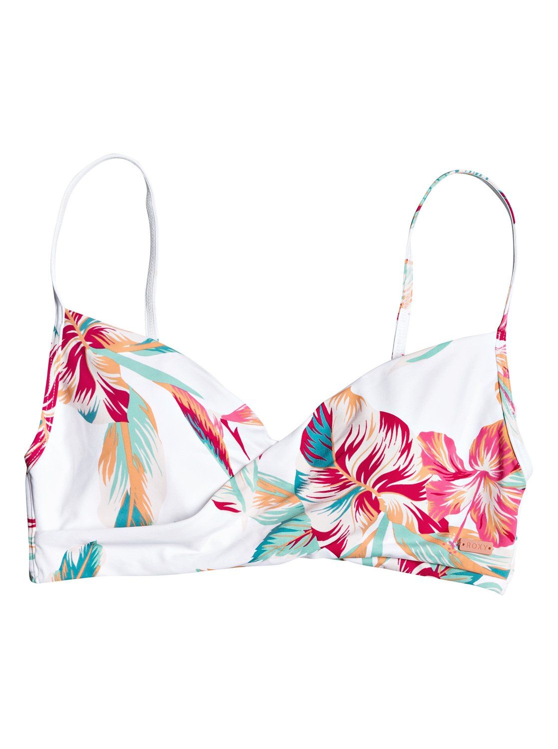 Plavky Roxy Lahaina Bay Wrap Bra bright white tropic call | Boardmania.cz