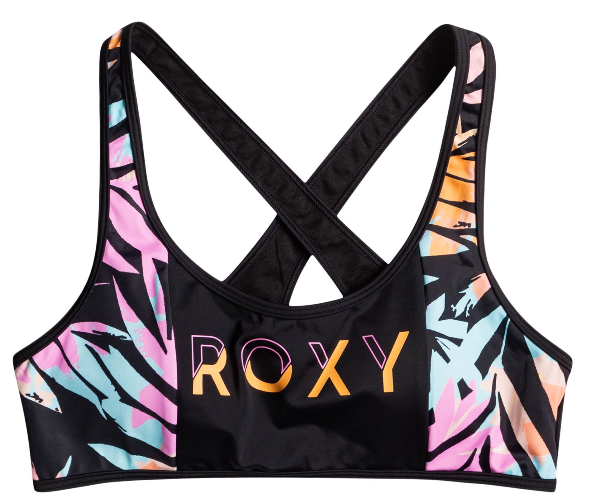 Plavky Roxy Active Athletic Bra anthracite zebra jungle | Boardmania.cz