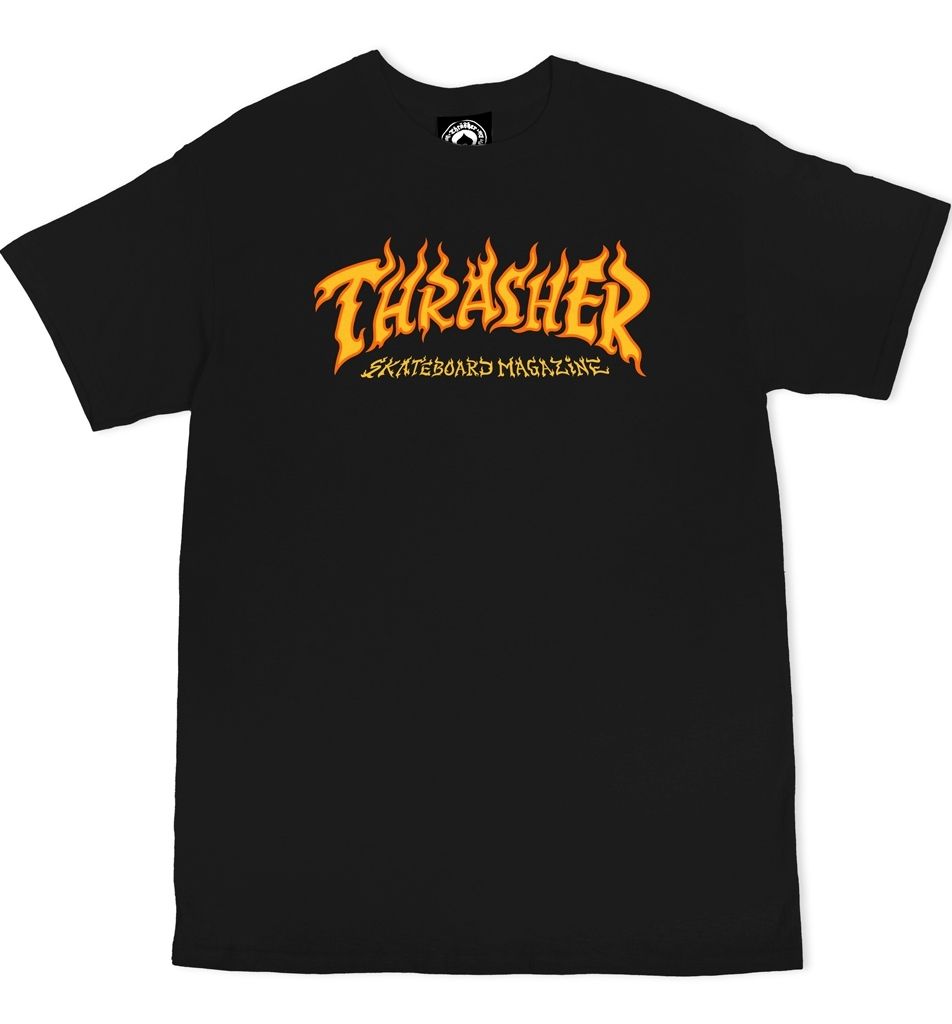Pánské tričko Thrasher Fire Logo black | Boardmania.cz